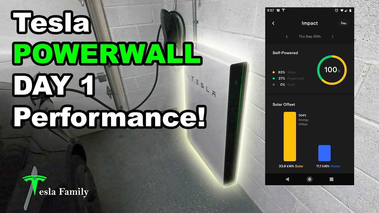 Tesla POWERWALL Day 1 Performance! 100% SELF-POWERED - YouTube