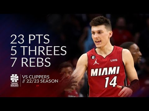 Tyler Herro 23 pts 5 threes 7 rebs vs Clippers 22/23 season - YouTube