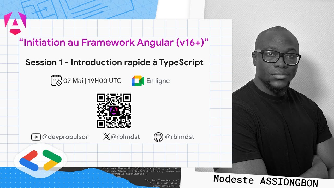 Introduction rapide à TypeScript avec Modeste ASSIONGBON (@devpropulsor - YouTube
