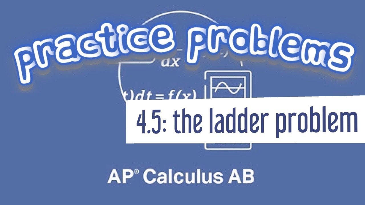 AP Calculus AB 4.5 Related Rates: The Ladder Word Problem - YouTube