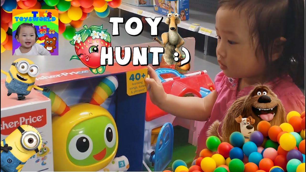 AWESOME KID TOYS FISHER PRICE BALL PIT AND TKs FIRST TOY HUNT - YouTube
