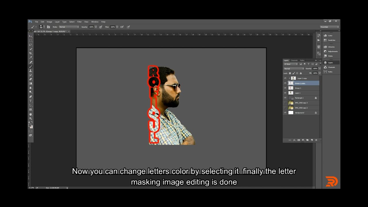 Creating Letter Masking image with my own photo using Adobe Photoshop ...