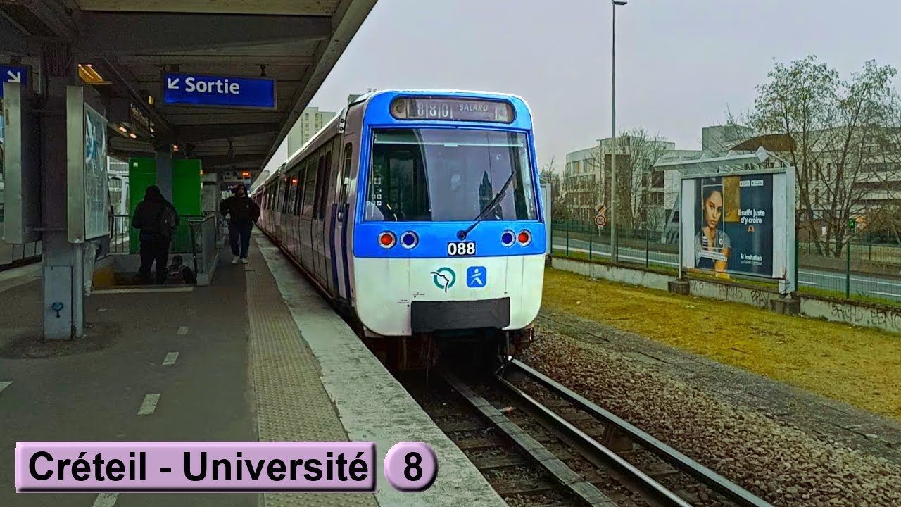 Créteil - Université | Line 8 : Paris métro ( RATP MF77 ) - YouTube