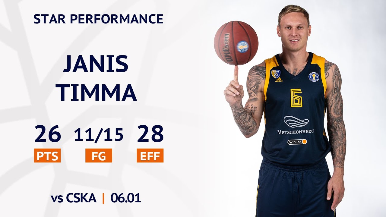 Star Performance. Janis Timma vs CSKA - 26 PTS, 11/15 FG, 28 EFF ...