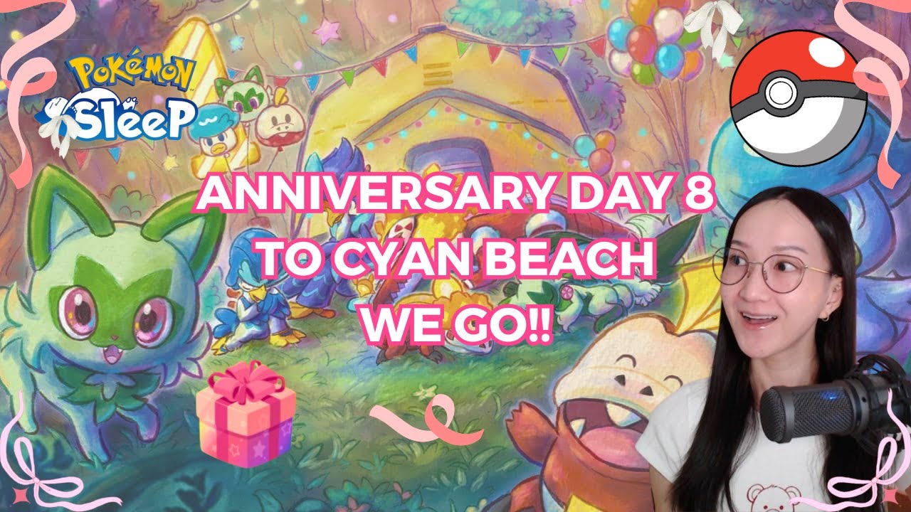 Pokémon Sleep: Anniversary Day 8, To Cyan Beach We Go 🌊🏄‍♀️🏖️ - YouTube