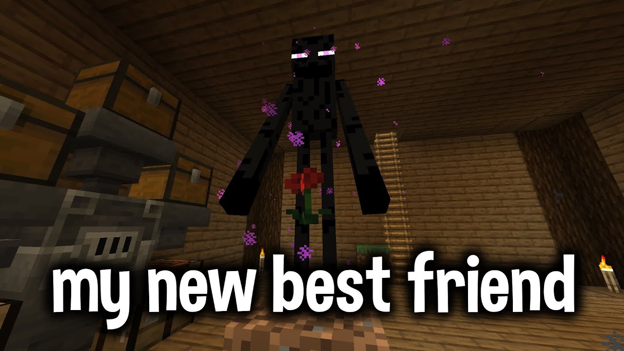 Friendly Enderman Invades My Base in Minecraft - YouTube