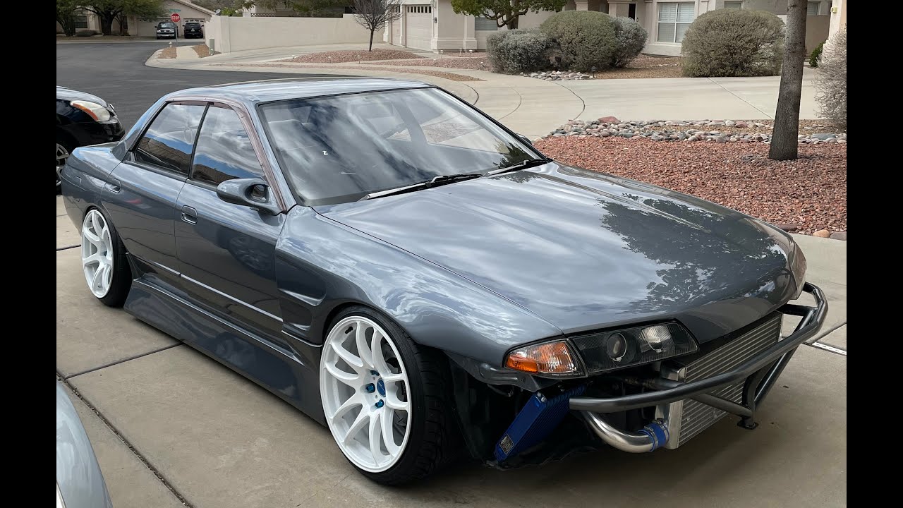 Mounting the BN Sports side skirts on the R32 Skyline! - YouTube