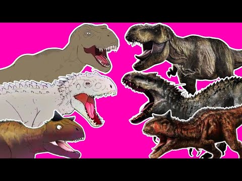 CARNOTAURUS TORO and INDOMINUS REX and TYRANNOSAURUS REX JURASSIC WORLD ...