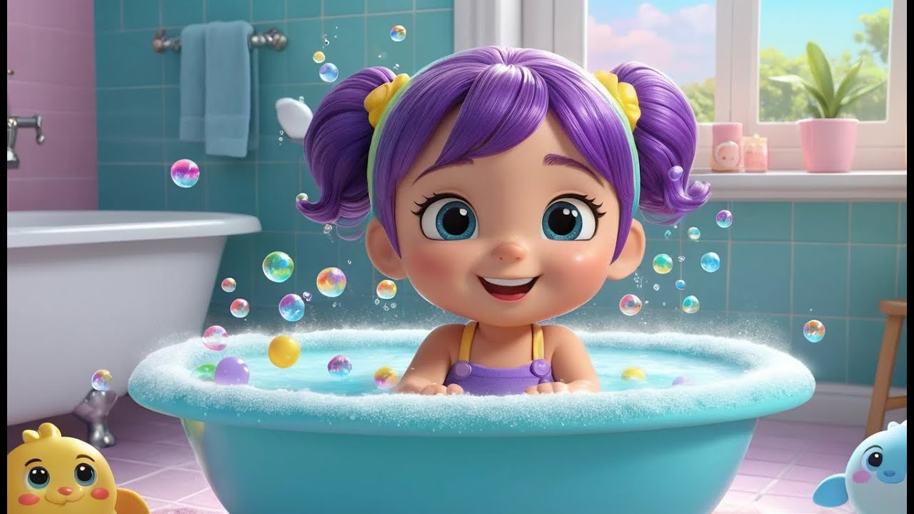 Splish, Splash, A Rainbow Bath | Fun Kids Song | Colorful Bathtime ...