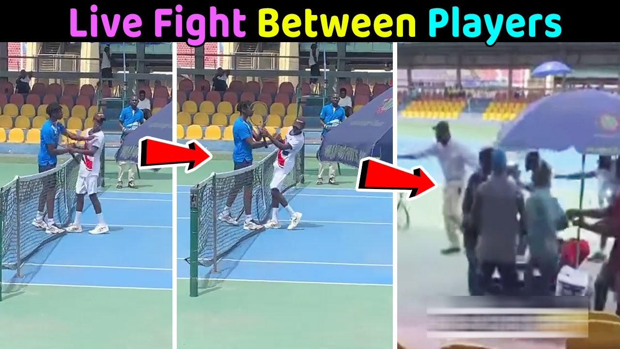 Live Fight between Lawn Tennis Players like IPL Slap - YouTube