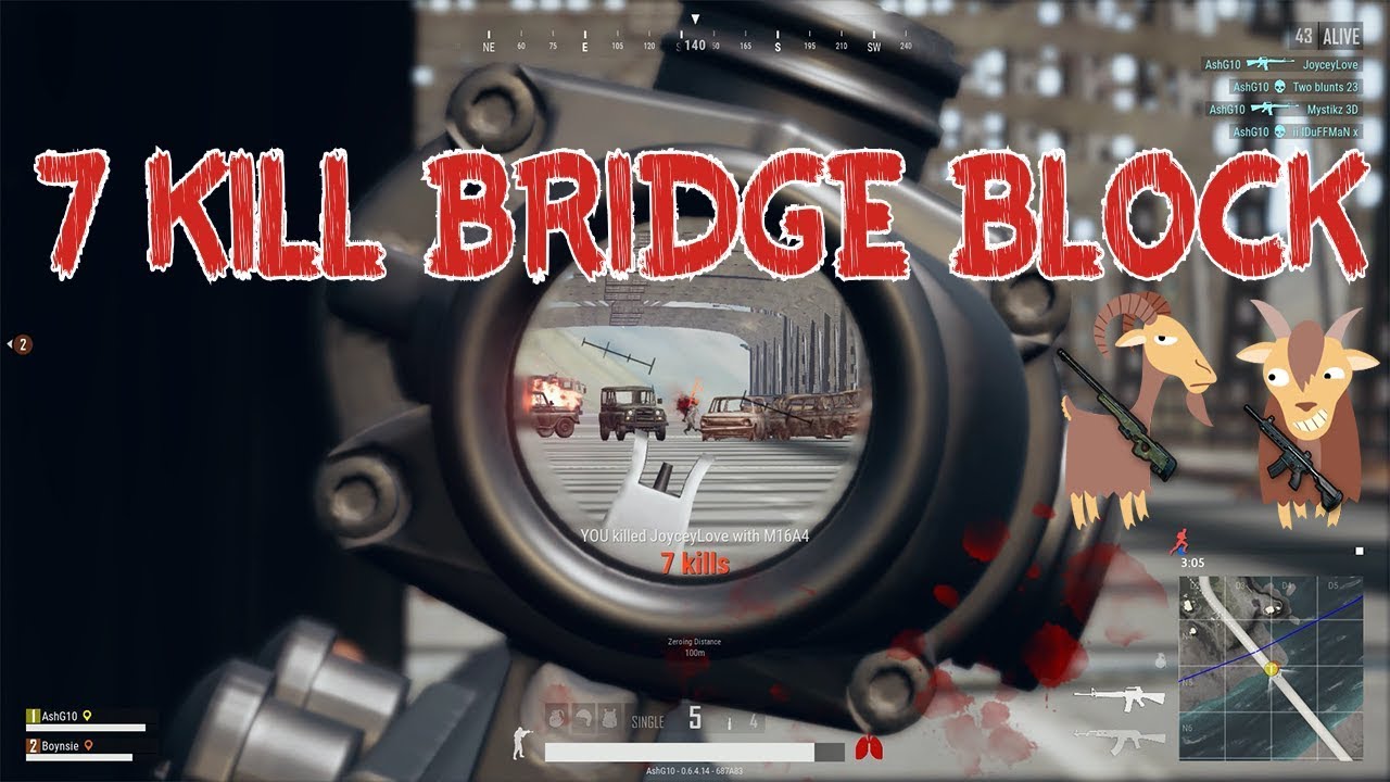 PUBG / 7 Kill Bridge Block / AshG10 - Xbox One - YouTube