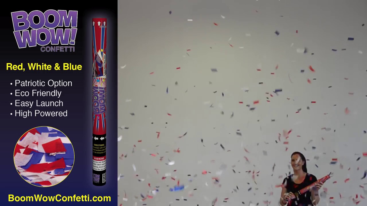 Red, White & Blue BoomWow Confetti Cannon - YouTube