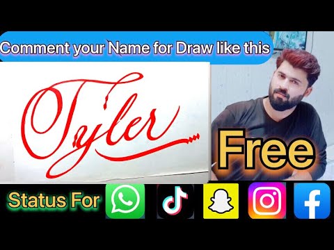 Tyler Name Signature Calligraphy Status | How to Cursive write with cut ...
