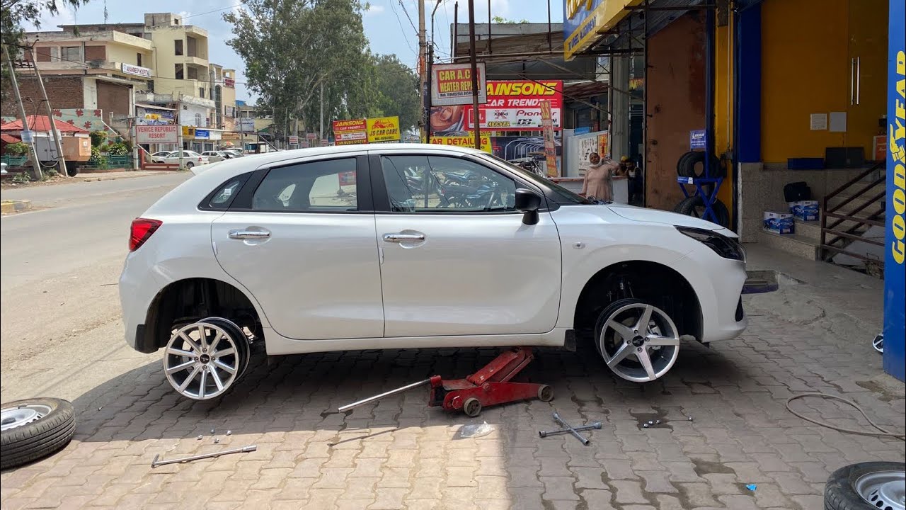 Finally installing Alloys Wheels in BALENO 2023 - YouTube