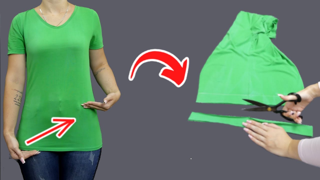How to shorten a T-shirt the easy way - YouTube