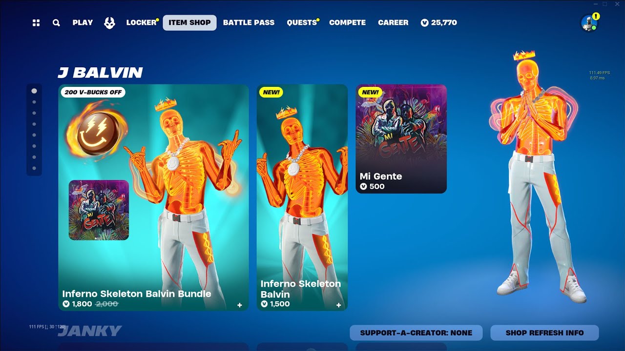Fortnite Item Shop NEW INFERNO SKELETON BALVIN BUNDLE! April 18th, 2024 ...