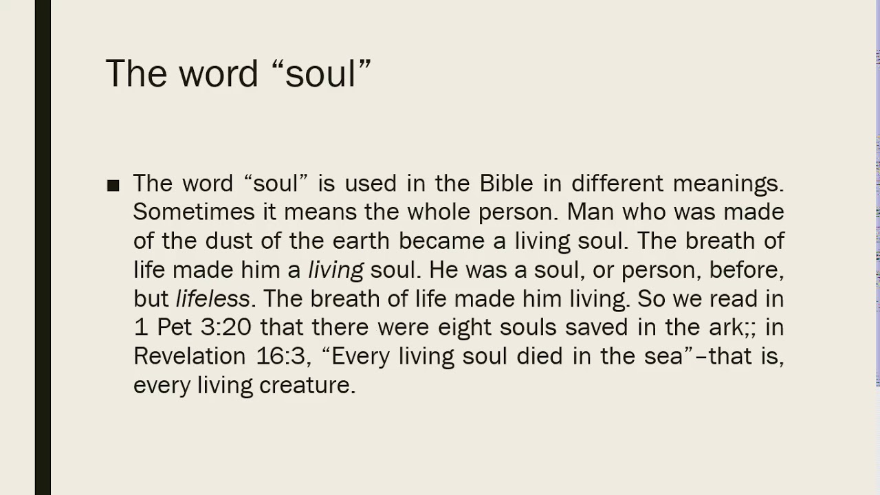 The Word "Soul" (Genesis 2:7) - YouTube