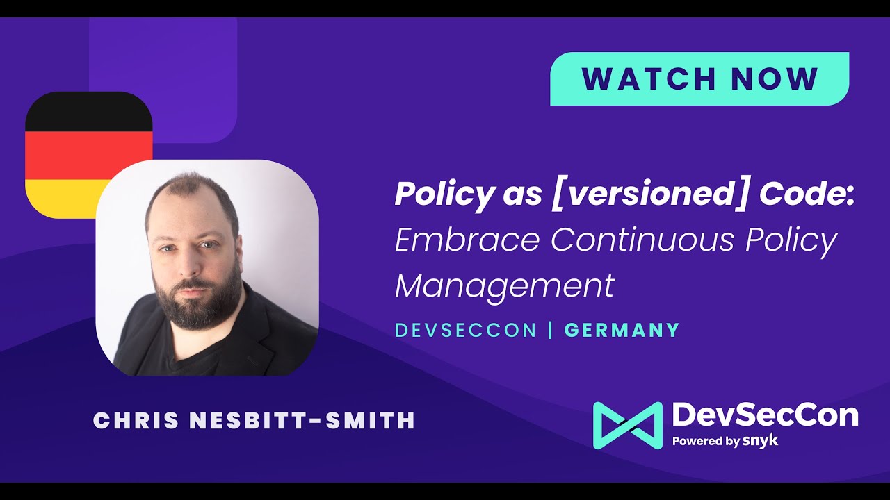 Policy as [versioned] Code: Embrace Continuous Policy Management - YouTube