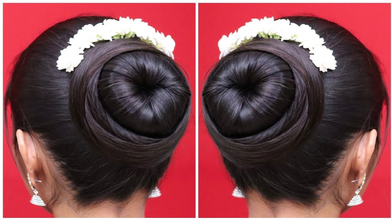 hairstyle for eid / bun hairstyles with gajra / ladies juda hairstyle ...