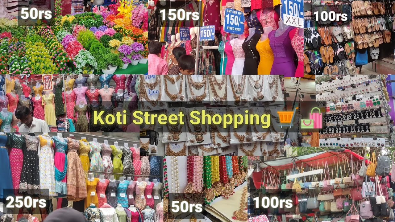 koti Street Shopping in Hyderabad 🛍️🛒|| Koti Sultan Bazar || 150rs ...