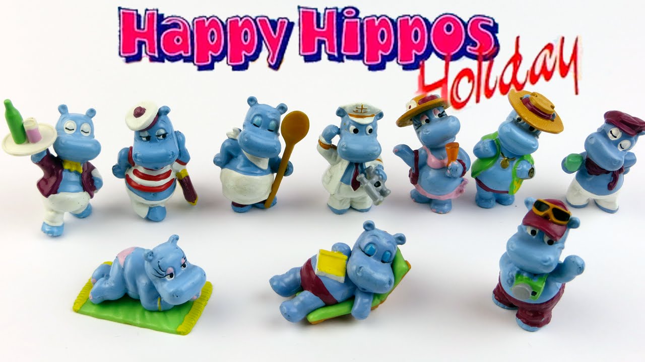 Full Collection 1995 Happy Hippos Holiday 10 Figurines Very Rare - YouTube