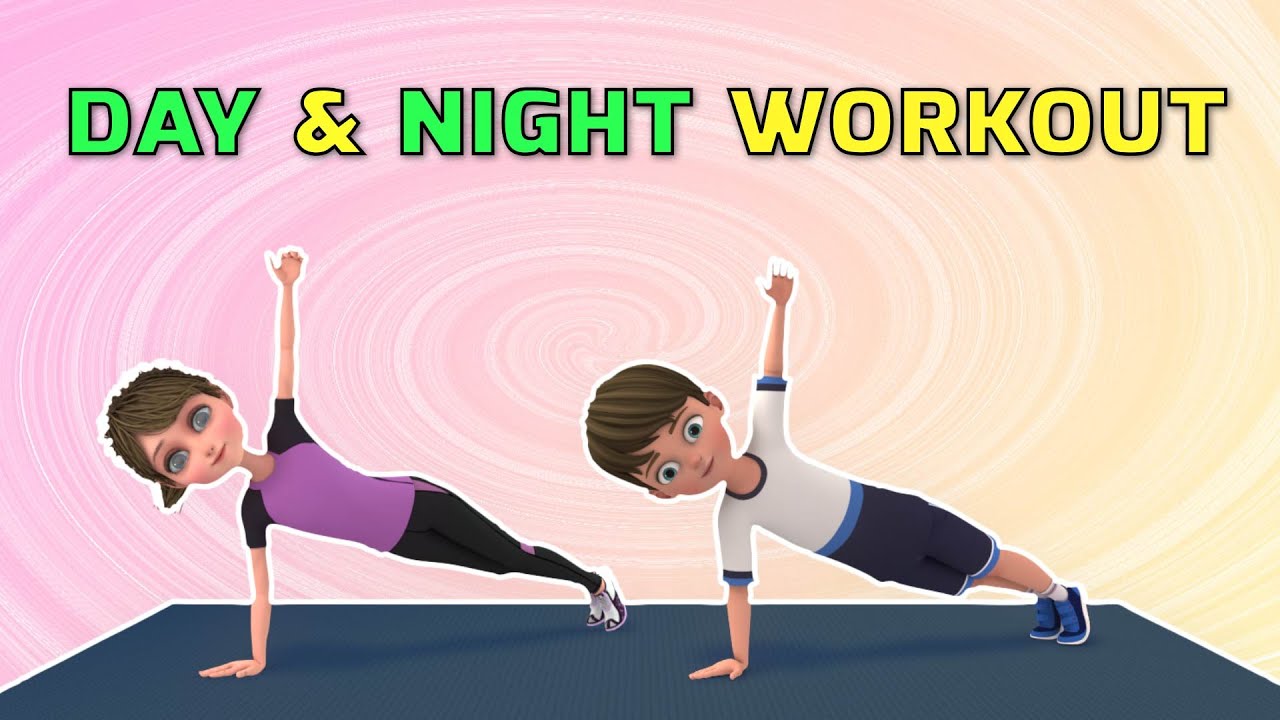 HOME EXERCISE TO GROW STRONGER: DAY & NIGHT KIDS WORKOUT | Kids ...