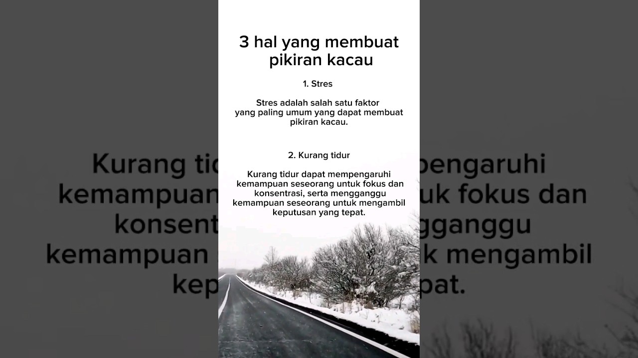 beberapa hal yg bisa membuat pikiran kacau dan tidak fokus #shorts # ...