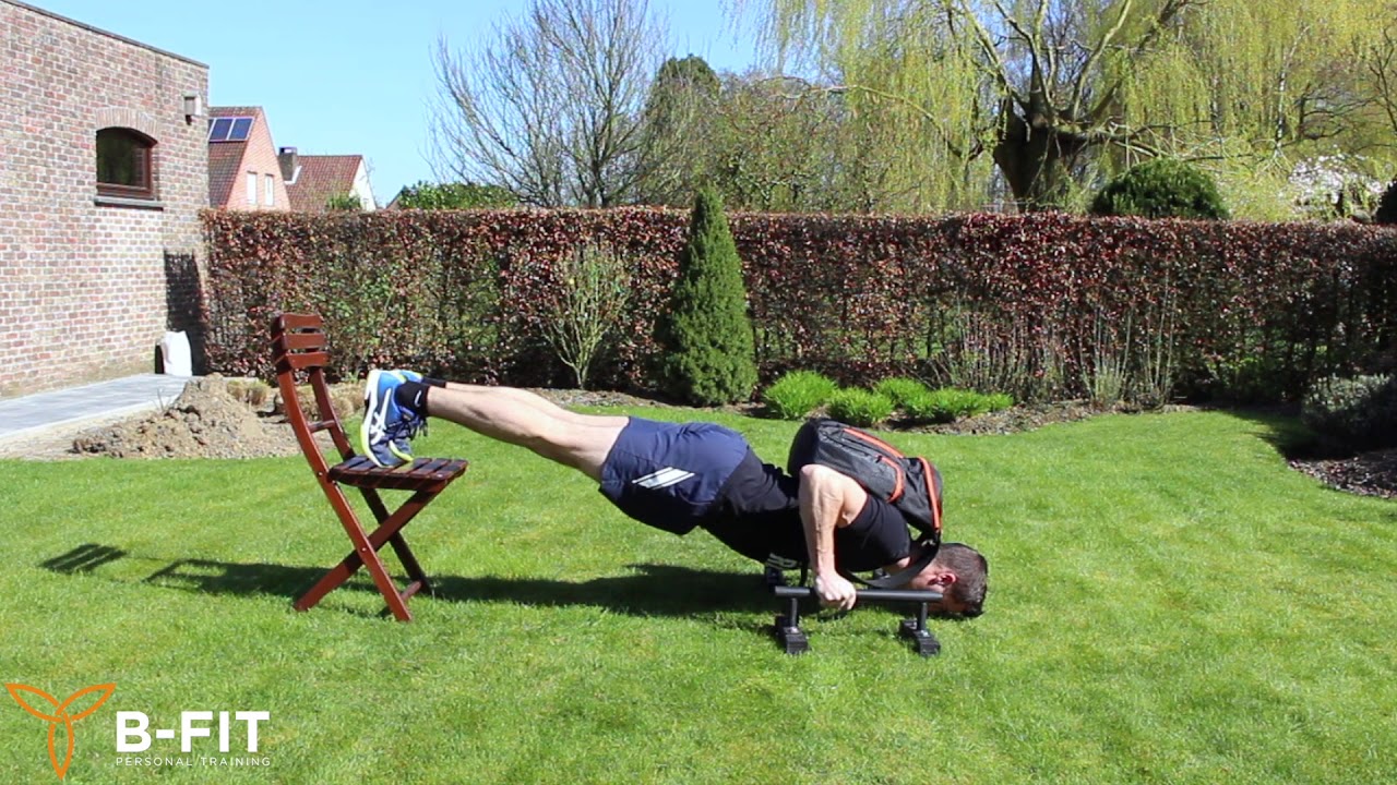 Weighted decline deficit push-ups - YouTube
