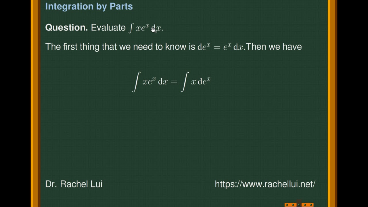 Integration by Parts Example 1 - YouTube