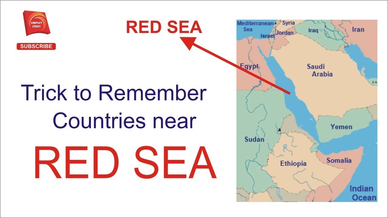 Red Sea Map Bordering Countries Location Physical Fea