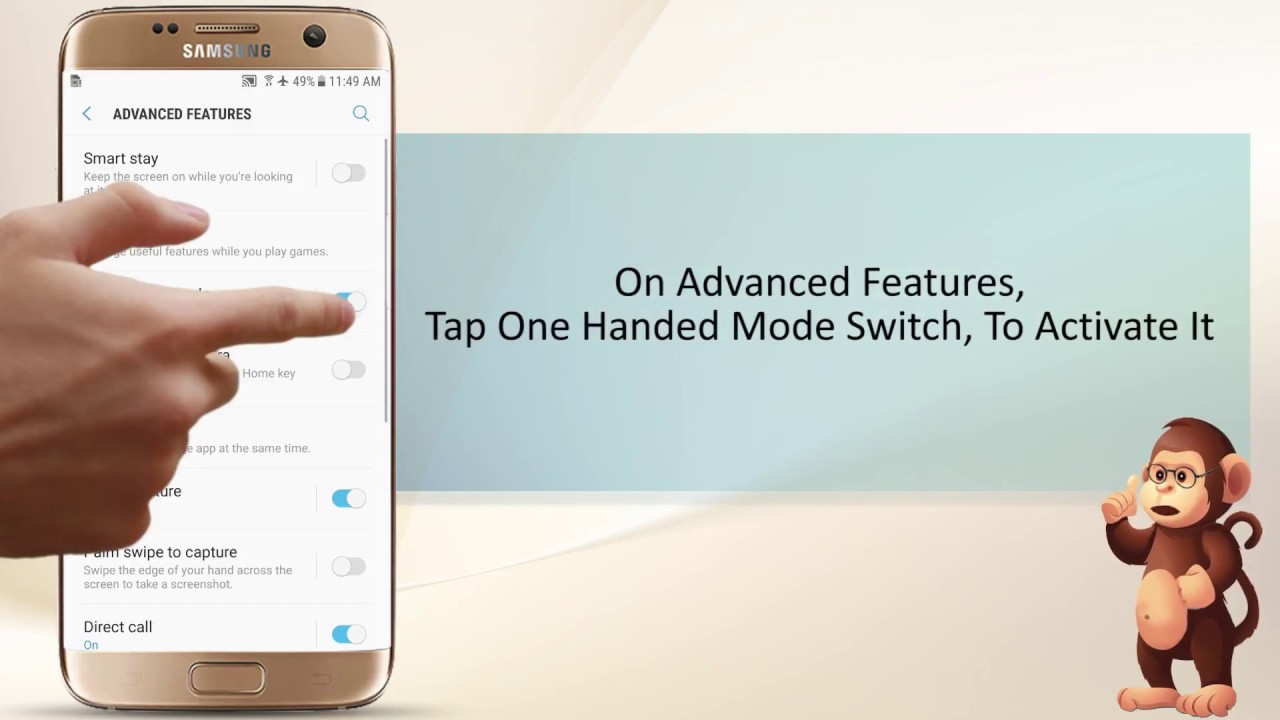 How to One Handed Mode on Samsung smart phones user guide support - YouTube