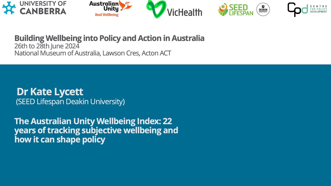 Kate Lycett - The Australian Unity Wellbeing Index - YouTube