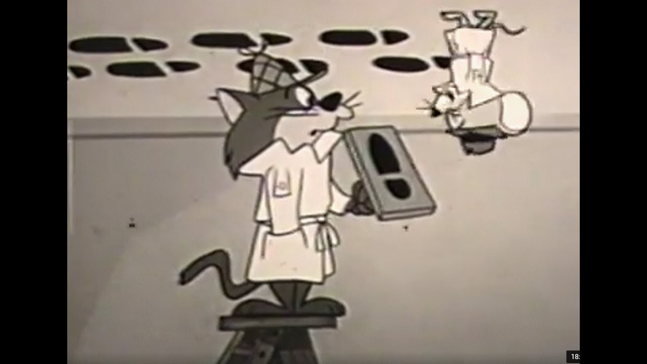 NEXT SNOOPER & BLABBER CARTOON - 20 - B&W 16mm: "Footpints On The ...