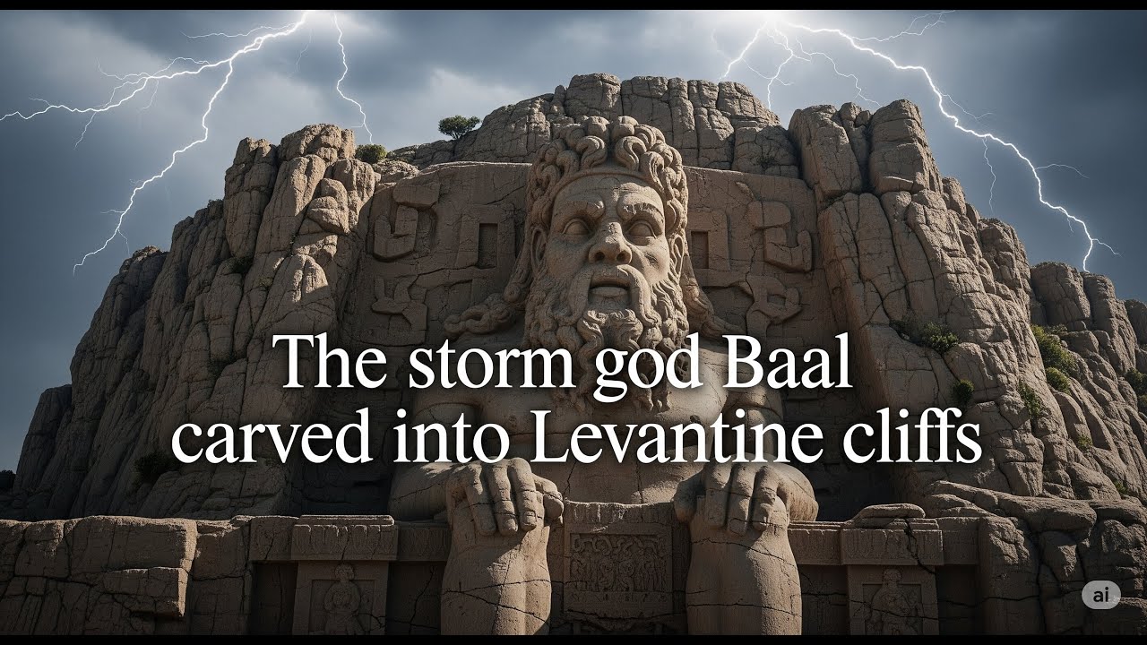 The storm god Baal carved into Levantine cliffs - YouTube