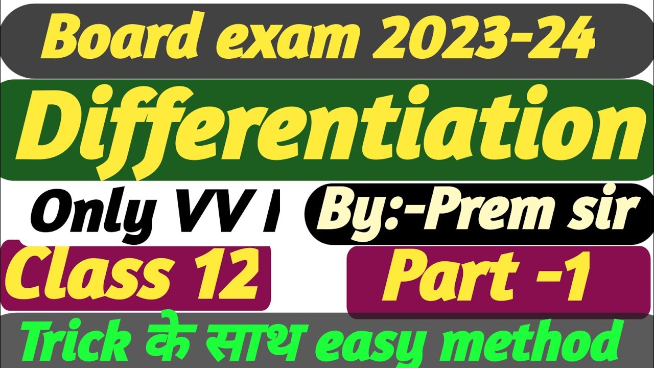 Class 12 Differentiation | Chain Rule Differentiation class 12 math # ...