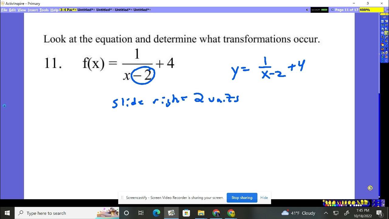 Algebra 2 3-4 #11 - YouTube