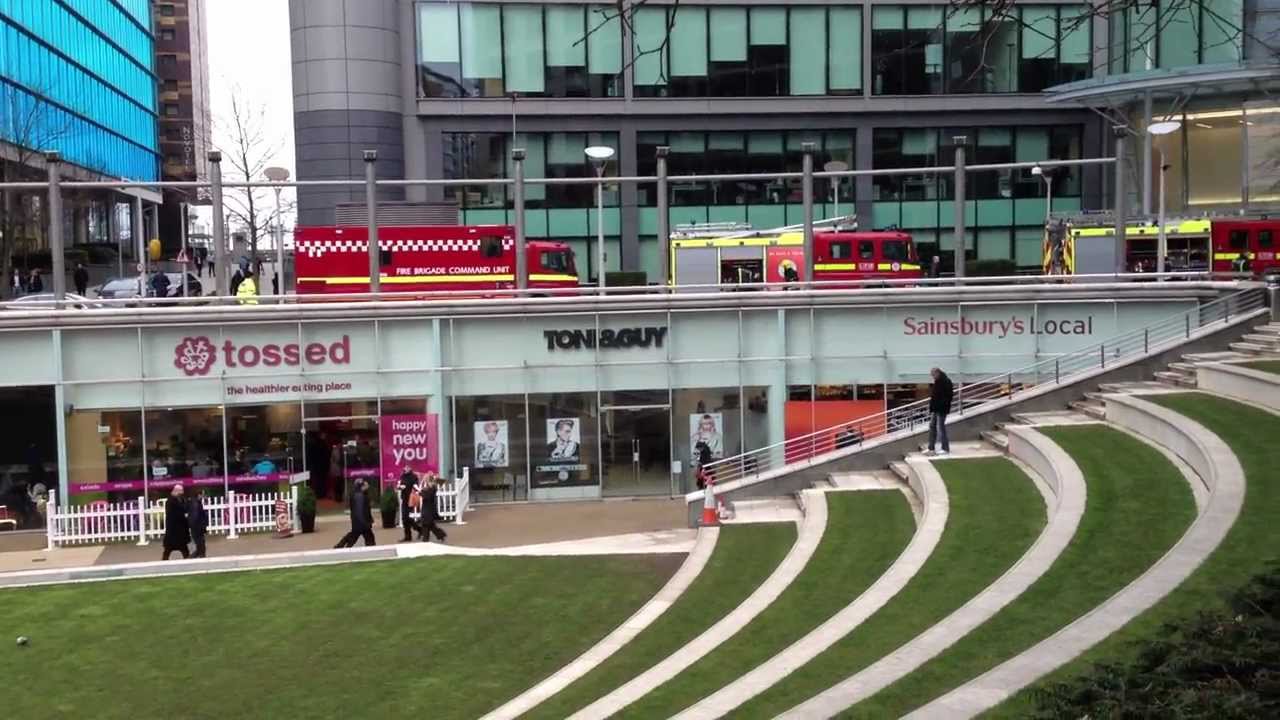Fire brigades at Sheldon Square, Paddington, London - YouTube