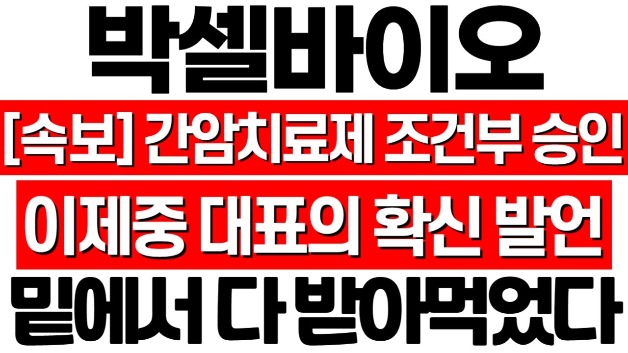 박셀바이오 주가 전망 조건부 승인 문제없다 이제중 대표의 인터뷰 공개 밑에서 받아먹은 세력 흔적 공개 박셀바이오 주식 블록딜 박셀바이오 유상증자 무상증자 분석