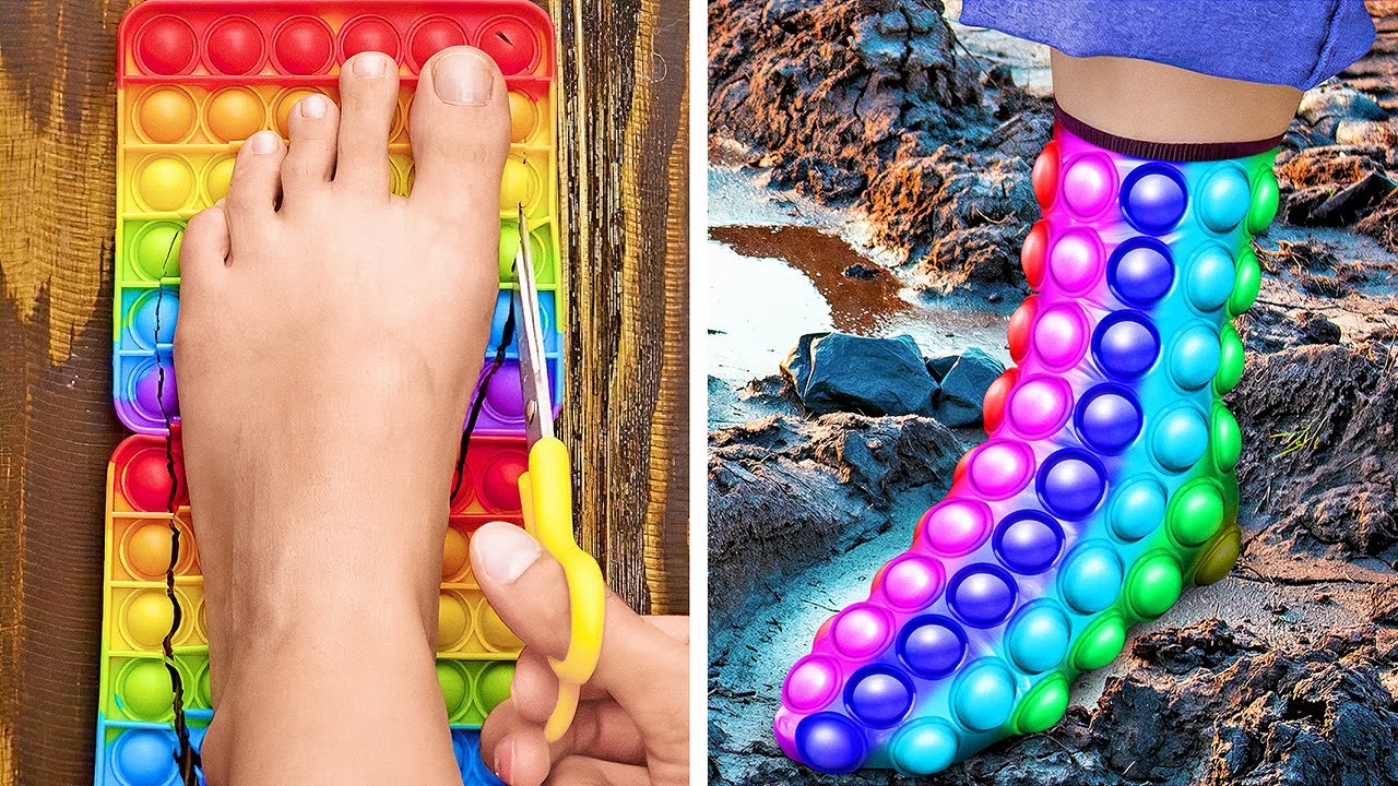 POP IT Shoes! Fidget trading toy crafts for kids and parents #Shorts ...