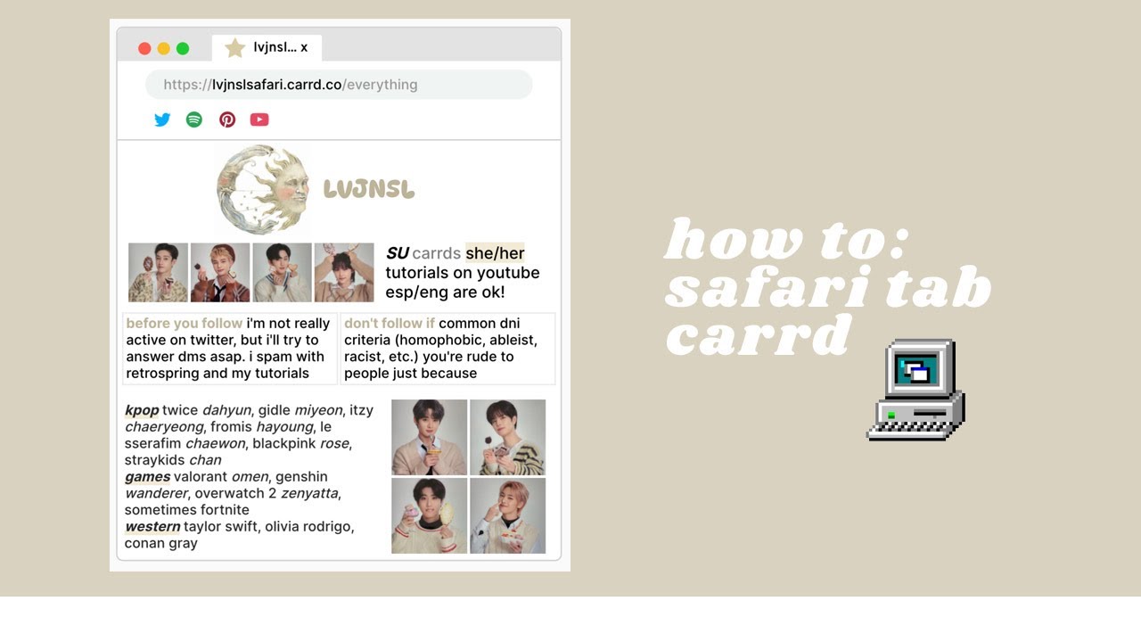 cute non pro; one page carrd tutorial - YouTube