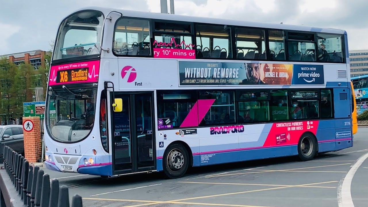 First Bus Bradford 37714 On X6 From Leeds To Bradford - YouTube