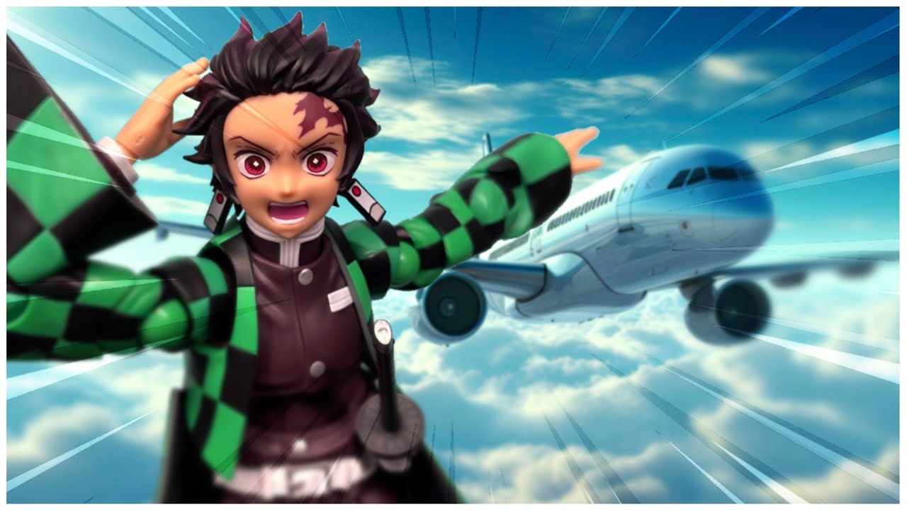 TANJIRO Goes On A PLANE ️ | Stop-Motion - YouTube
