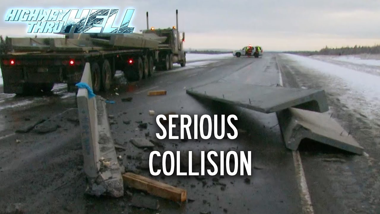 Concreate Slabs Fly onto The Highway During Wreck | Highway Thru Hell ...