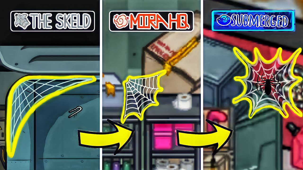 SPIDER WEB on all maps including (SUBMERGED)-Among Us Evolution. - YouTube