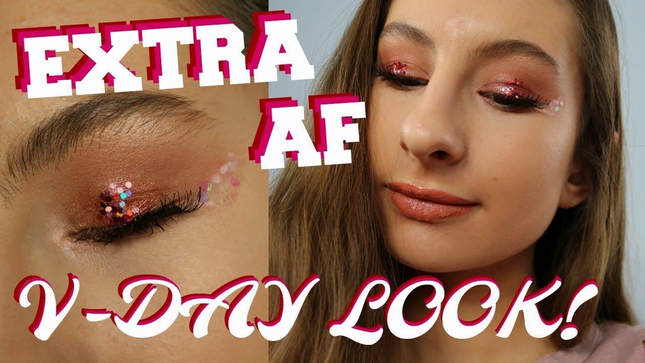 EXTRA AF VALENTINES DAY MAKEUP LOOK! // Hailey Eliza - YouTube