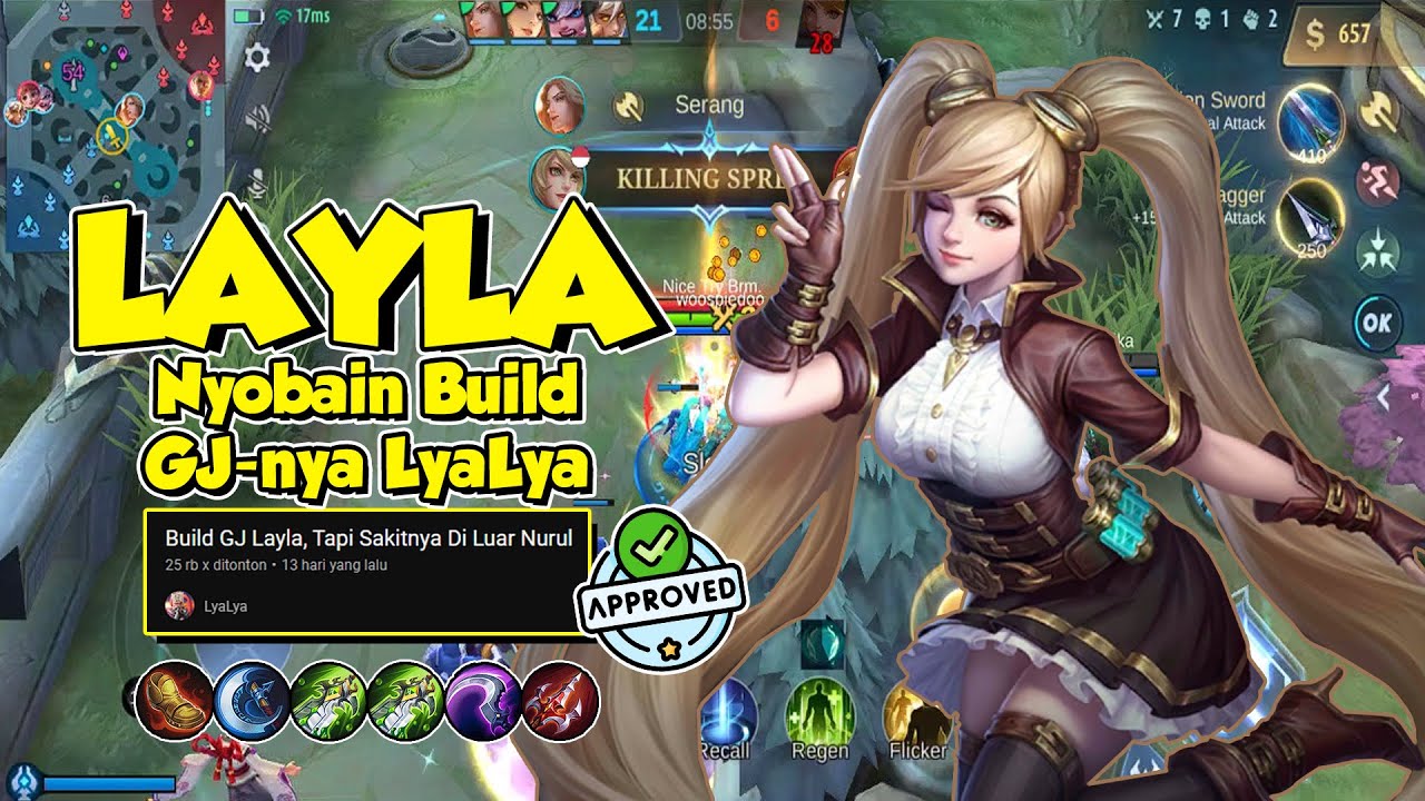 ⭐️LAYLA GOLDLANE⭐️NYOBAIN BUILD GJ NYA "LyaLya" DAMAGENYA SAKIT CUYY!! #mobilelegends #mlbb # ...