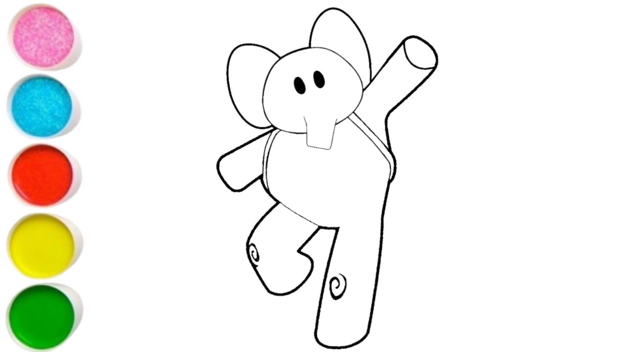 Elly (Elephant) from Pocoyo Drawing, Painting & Coloring For Kids and ...