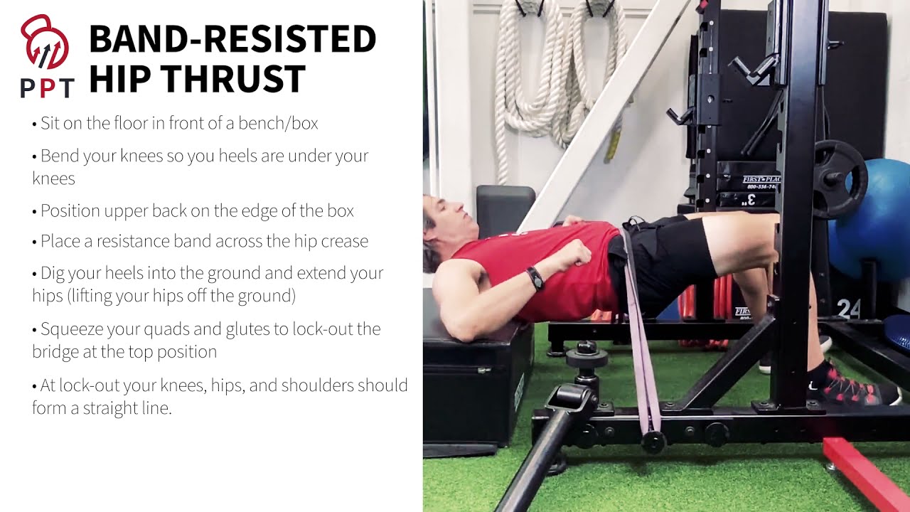 Band Resisted Hip Thrust Youtube