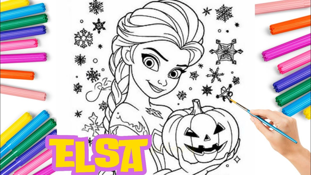 Easy Elsa Halloween drawing for kids and Toddlers | Learn To Draw elsa ...