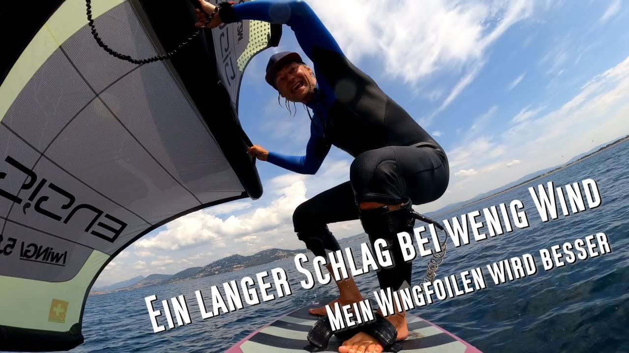 Kleiner Einblick beim Wingfoilen...Ein langer Schlag bei wenig Wind, in ...